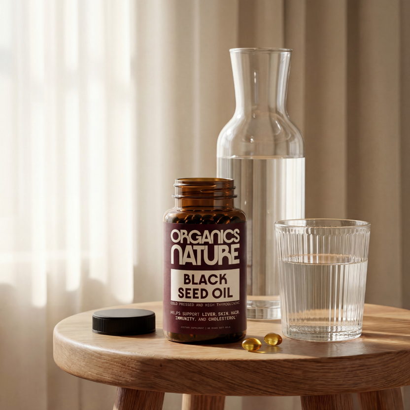 Black Seed Oil Capsules - Cold Pressed | Organics Nature