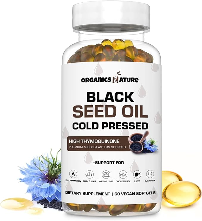 Black Seed Oil Capsules - Cold Pressed | Organics Nature