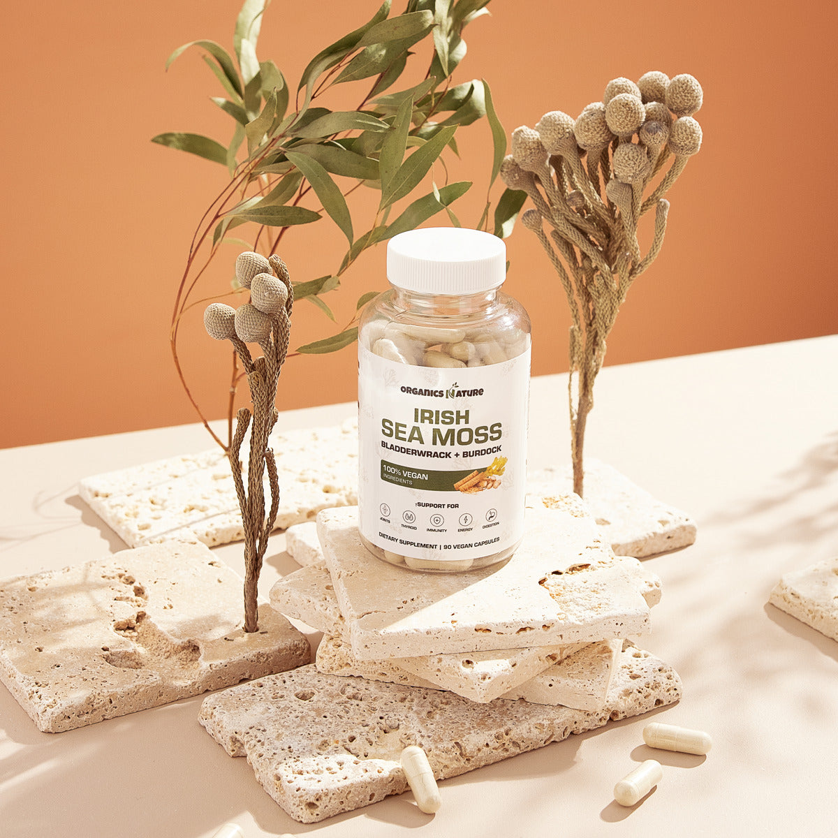 Irish Sea Moss Capsules | Wild Sea Moss Pills - Organics Nature